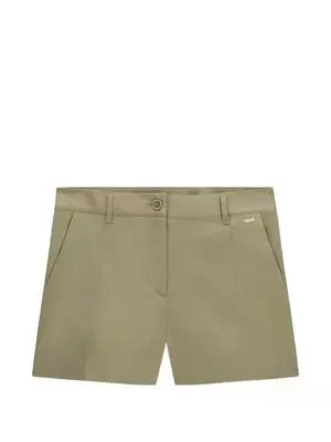 Guess Tailored Shorts With Logo Plaque - Neutrals