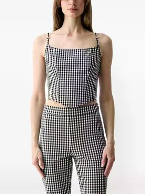 Guess Gingham Check Star Patch Top