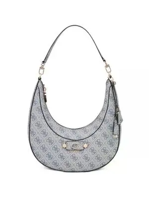 Guess Lindsey Logo-print Crescent Shoulder Bag - Grey
