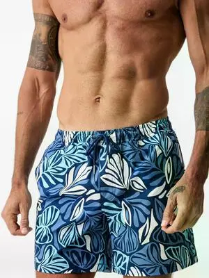 Marc O'polo Leaf-print Swim Shorts - Blue