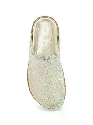 FORTE_FORTE Rhinestone-embellished Mesh Mules