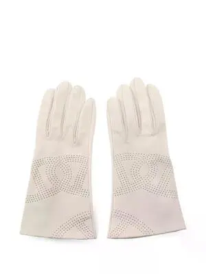 Hermès 2010s Perforated-logo Leather Gloves