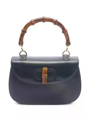 Gucci Bamboo Leather Satchel Bag - Black