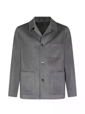 LARDINI Patch-pocket Cashmere Jacket - Grey