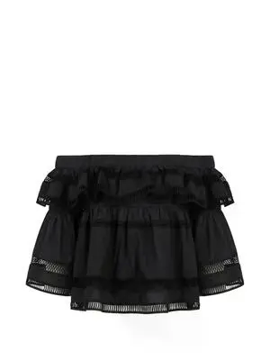 CHRISTY LYNN Angela Ruffled Off-the-shoulder Top - Black