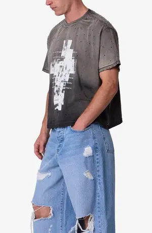 Mnml Fractured Graphic Distressed T-shirt