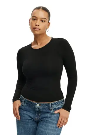 COTTONON Everyday Smooth Long Sleeve Black