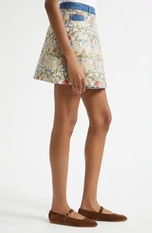 Cinq À Sept Kaiya Floral Tapestry Miniskirt