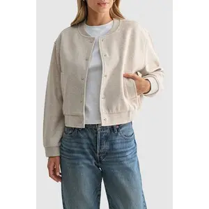 ALL IN FAVOR Snap-front Bomber Jacket - Oatmeal