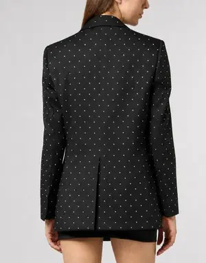Philipp Plein Boyfriend Fit Blazer With Crystal Embellishments
