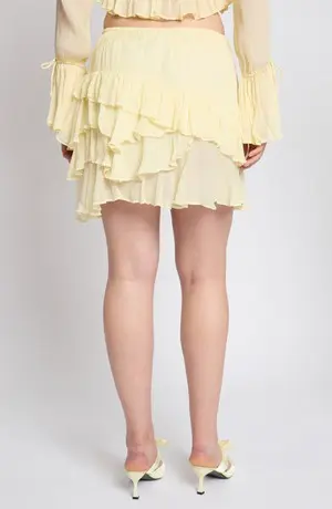 MUSE ASSEMBLY Tiered Ruffle Miniskirt