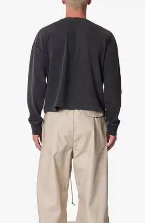 Mnml Distressed Long Sleeve Henley
