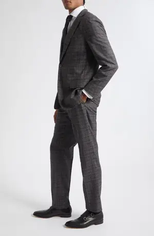 Isaia Delain Over Check Wool Suit