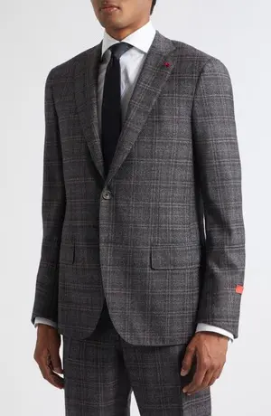 Isaia Delain Over Check Wool Suit
