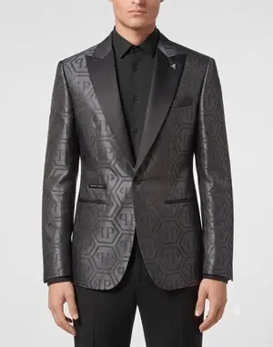 Philipp Plein Jacquard Blazer Regular Fit Monogram