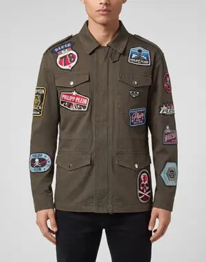 Philipp Plein Jacket With Patches - Military
