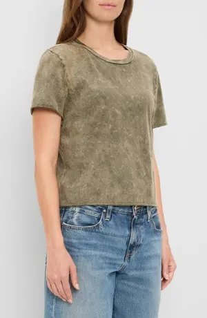 Michael Stars Jackie Raw Edge Crewneck T-shirt - Caper