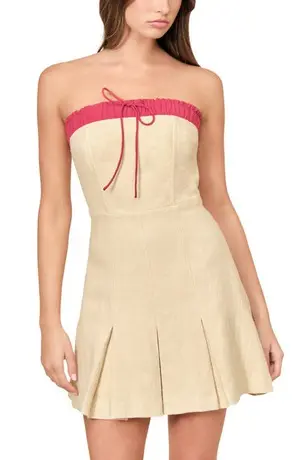 MAUDE CLUB Viola Linen Blend Minidress