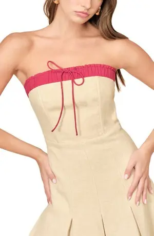 MAUDE CLUB Viola Linen Blend Minidress