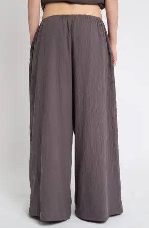 MUSE ASSEMBLY Crinkled Wide Leg Trousers