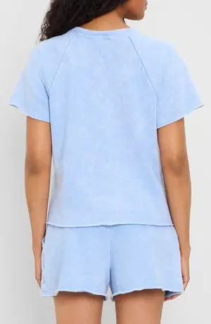 Michael Stars Jessie Notched Neck T-shirt - Sky