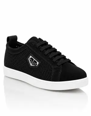 Philipp Plein Perforated Suede Low-top Sneakers - Black