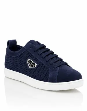 Philipp Plein Perforated Suede Low-top Sneakers - Darkblue