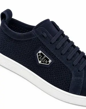 Philipp Plein Perforated Suede Low-top Sneakers - Darkblue
