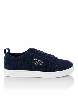 Philipp Plein Perforated Suede Low-top Sneakers - Darkblue