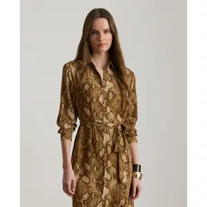 Ralph Lauren Python-print Georgette Shirtdress