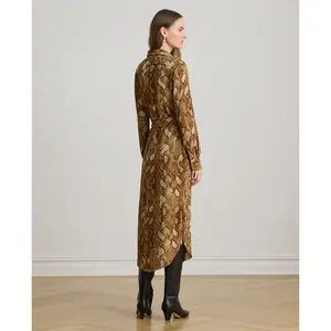 Ralph Lauren Python-print Georgette Shirtdress