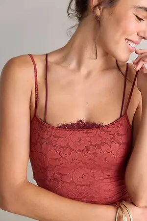 Free People Intimately "smooth Talking" Lace Cami - Paper Lantern