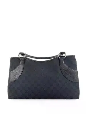Gucci 2000s Gg Canvas Tote Bag - Black