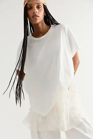 TRICIA FIX Tricia Fix Easy Asymmetric Tee Ivory
