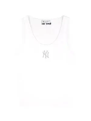 SPORTY & RICH Yankees Krystal Cropped Tank Top - White