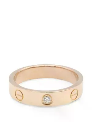Cartier 18k Rose Gold Diamond Love Ring - Pink