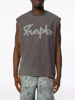 PURPLE BRAND Distressed Logo Tank Top