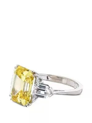 FANTASIA BY DESERIO Emerald-cut Yellow Cubic Zirconia Ring