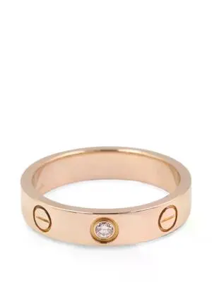 Cartier 18k Rose Gold Diamond Love Ring - Pink