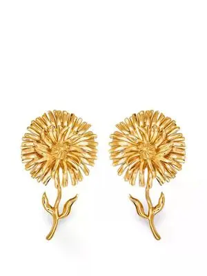 Oscar De La Renta Daisy Clip-on Earrings - Gold
