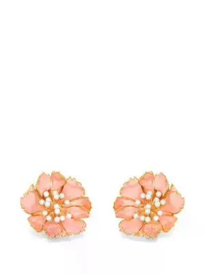 Oscar De La Renta Carnation Clip-on Earrings - Pink