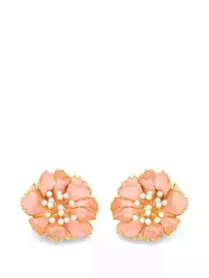 Oscar De La Renta Carnation Clip-on Earrings - Pink