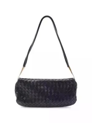 Bottega Veneta 2000s Intrecciato-leather Shoulder Bag - Black