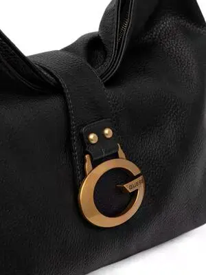 Guess Large Camden Logo-plaque Shoulder Bag - Black