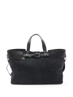 Gucci 2000s Gg Canvas Tote Bag - Black