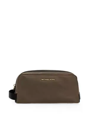 Michael Kors Logo Plaque Zip-fastening Wash Bag - Green