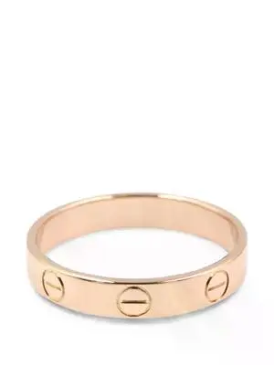 Cartier 18k Rose Gold Engraved Motif Band Ring - Pink