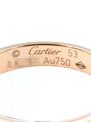 Cartier 18k Rose Gold Engraved Motif Band Ring