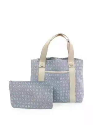 BVLGARI 2000s Logomania Tote Bag - Blue