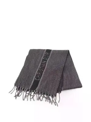 Dior Logo-print Scarf - Grey